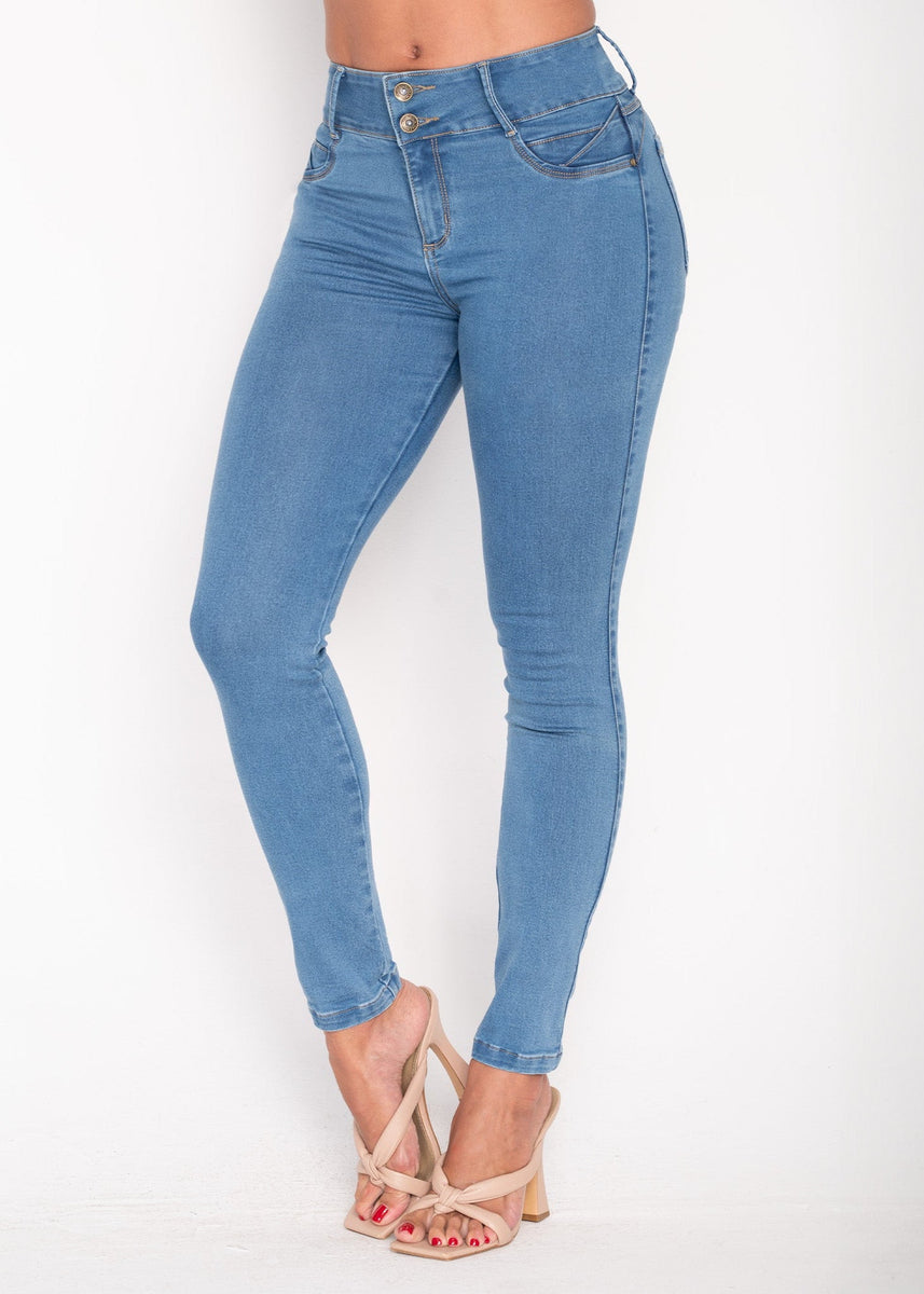 High Rise Butt Lifter Skinny Pre-washed Jeans – Lowla Fashion